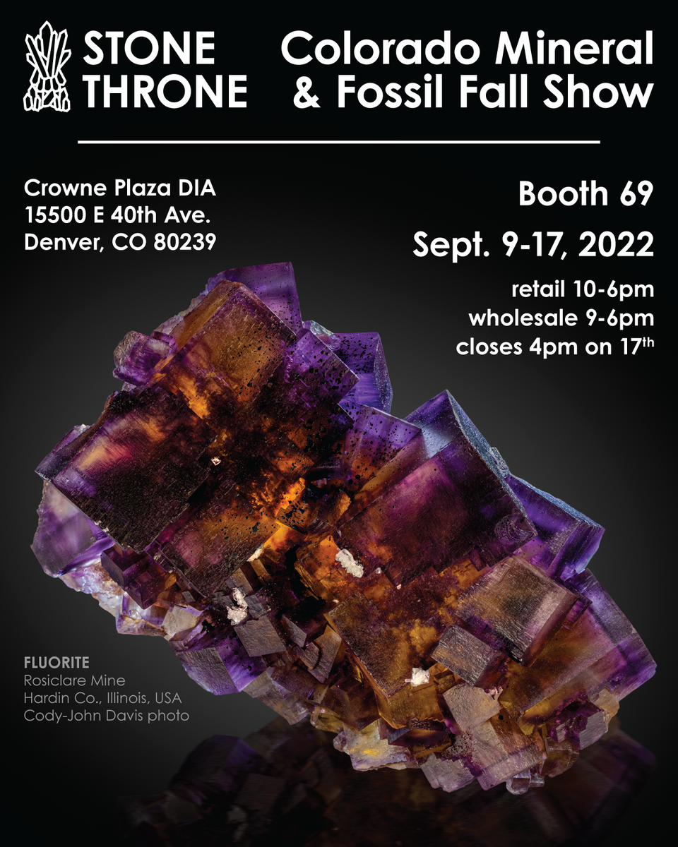 Stone Throne at the 2022 Denver Fall Mineral Show Denver 9/3-9/23